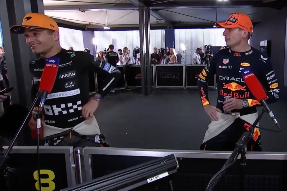 Video: De reactie van Lando Norris op de gebroken trofee van Max Verstappen: "Het was zijn fout ...