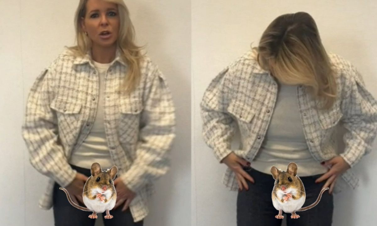 Chantal Janzen trekt een veel te krappe broek aan: "Mijn muis!"