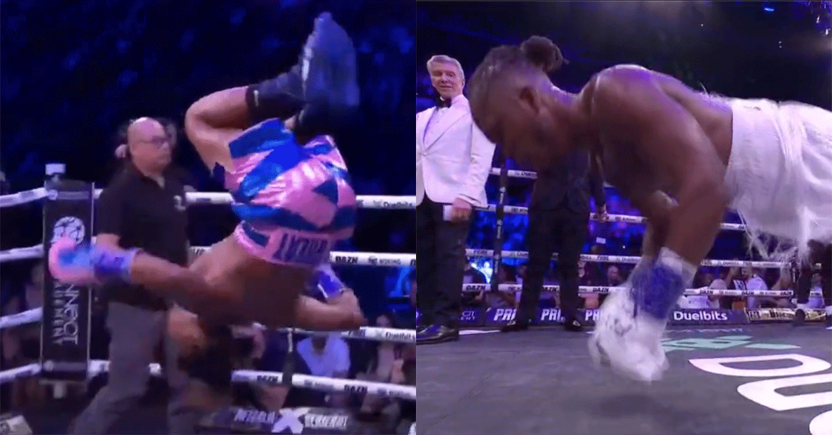 Rapper KSI slaat 2 man knock-out! 'Drukt op en gaat plat op zijn bek ...
