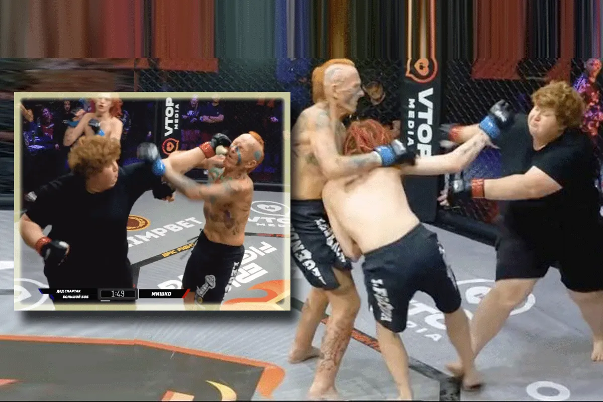 Zien! Vrouw klapt opa (75) en kleinzoon in raar MMA-gevecht (video ...