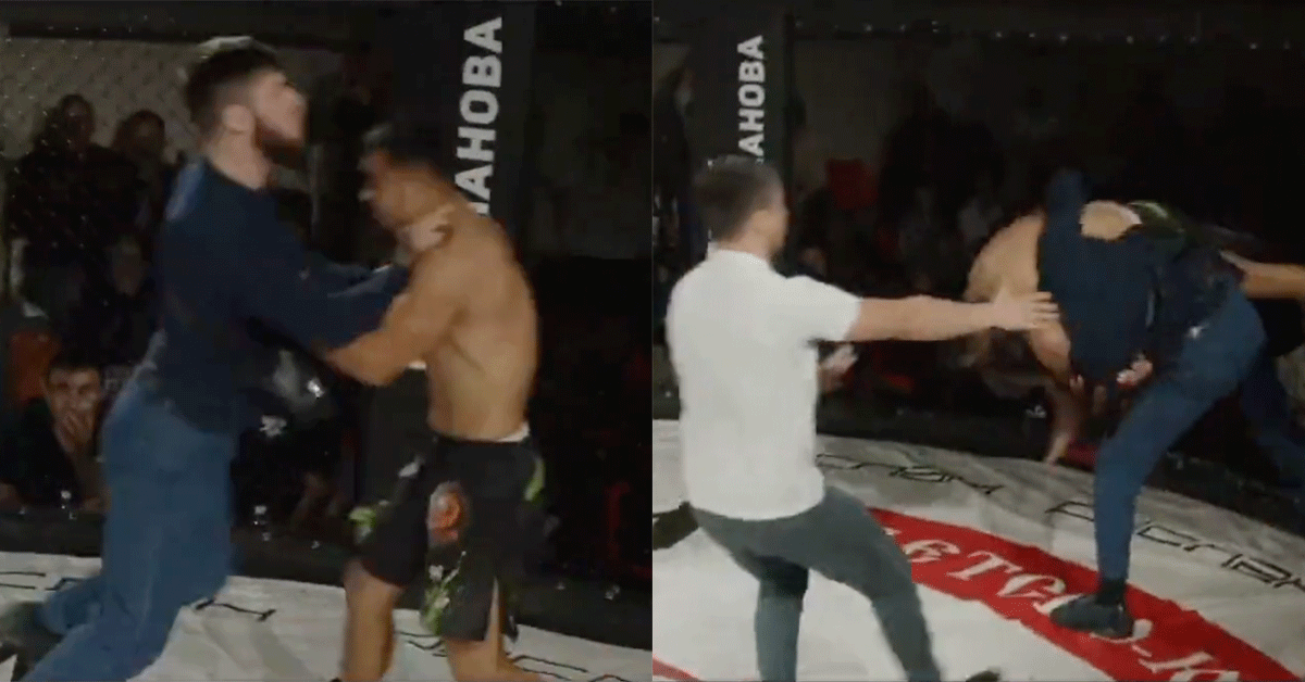 Aanval op vechter na 'KO' slaan rivaal! Chaos (video)