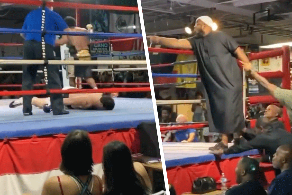 Aardbeving! Zwaargewicht 'KO' coach zwaar pissed (video)