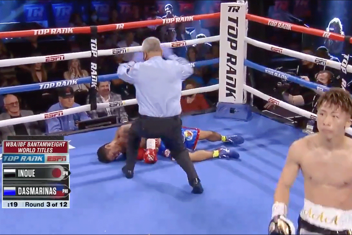 Monsterlijke body shot knock-out door regerend kampioen Naoya Inoue