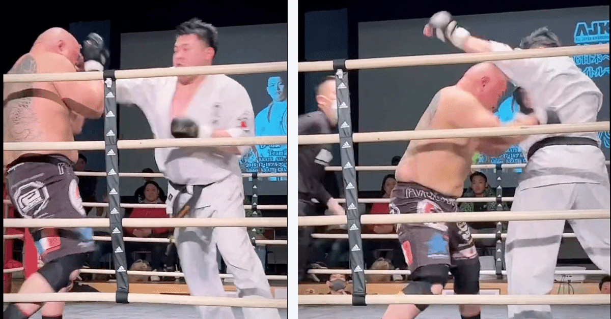 Karateka laat niets heel van MMA-expert in kickboks gevecht | video