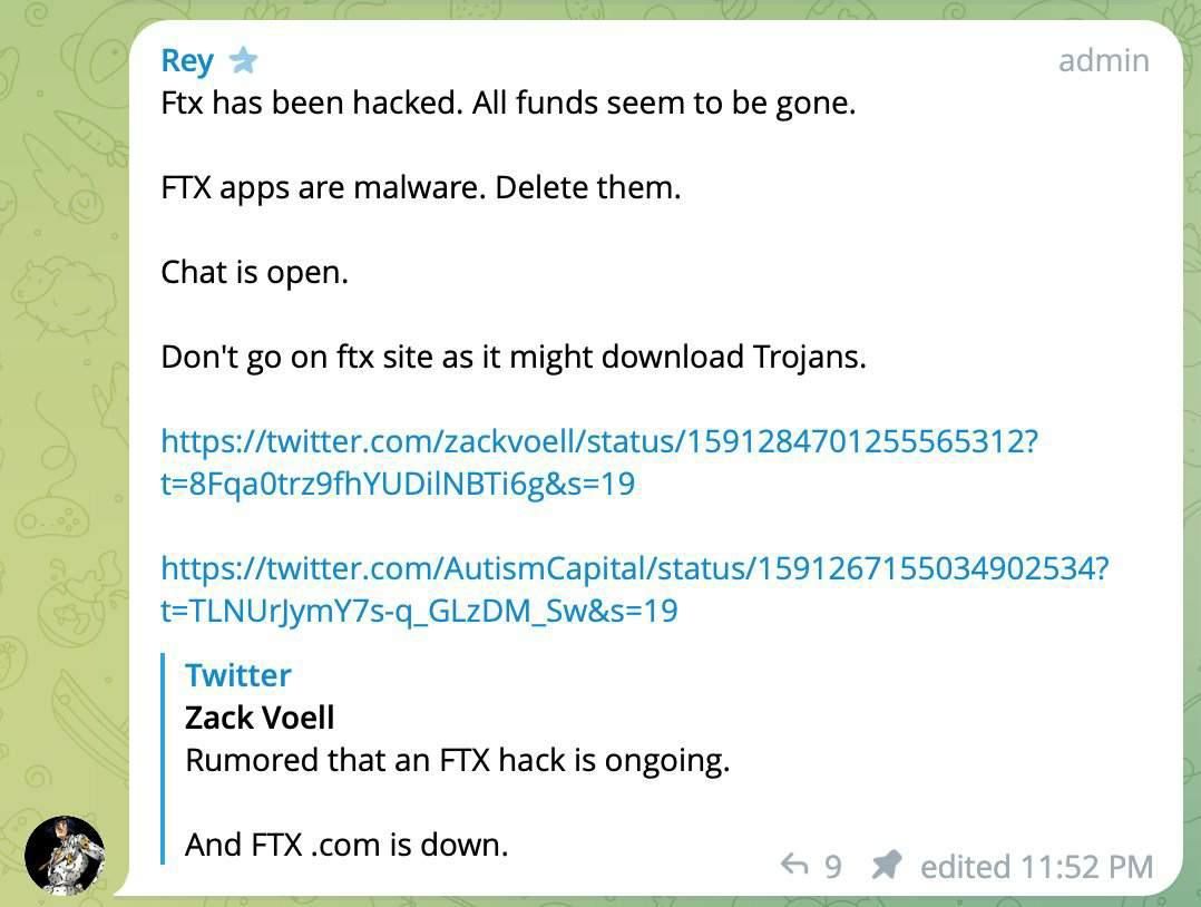 Update: FTX bevestigt hack
