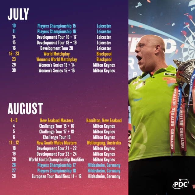 PDC Kalender 2023 is bekend, drie toernooien in Nederland