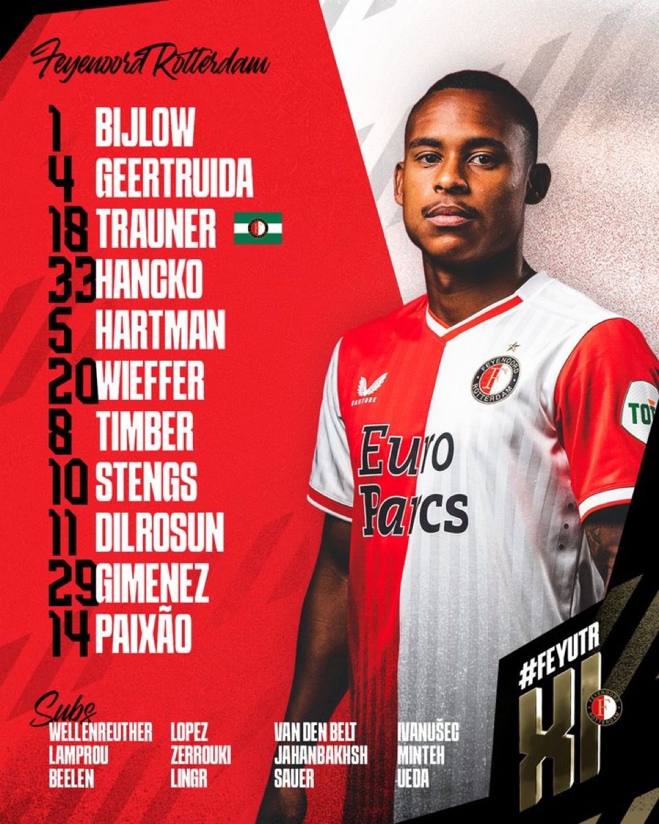 Opstelling Feyenoord: Dilrosun en Paixão in de basis | FR12.nl