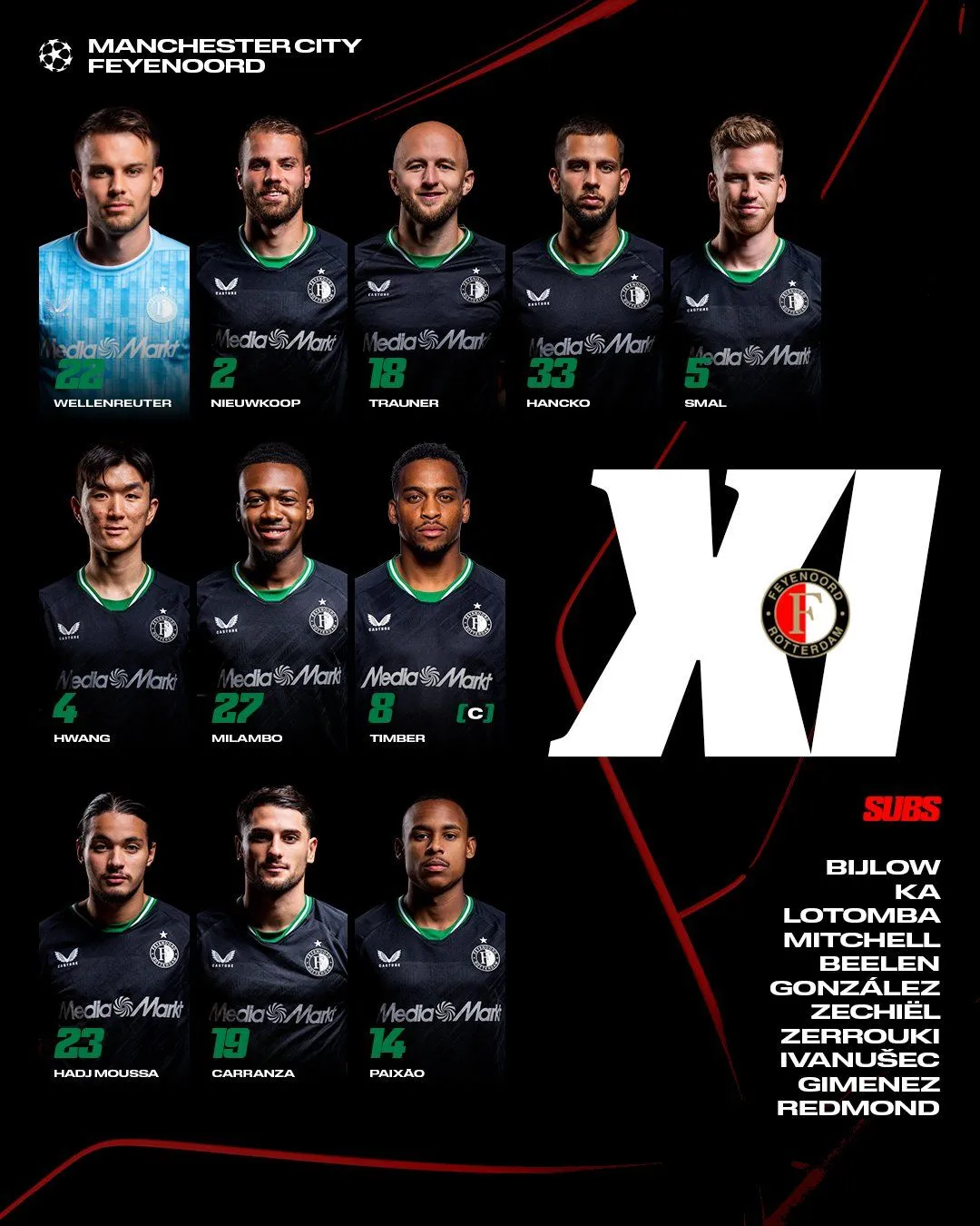 Opstelling Feyenoord: Smal, Nieuwkoop en Hadj Moussa starten in de ...