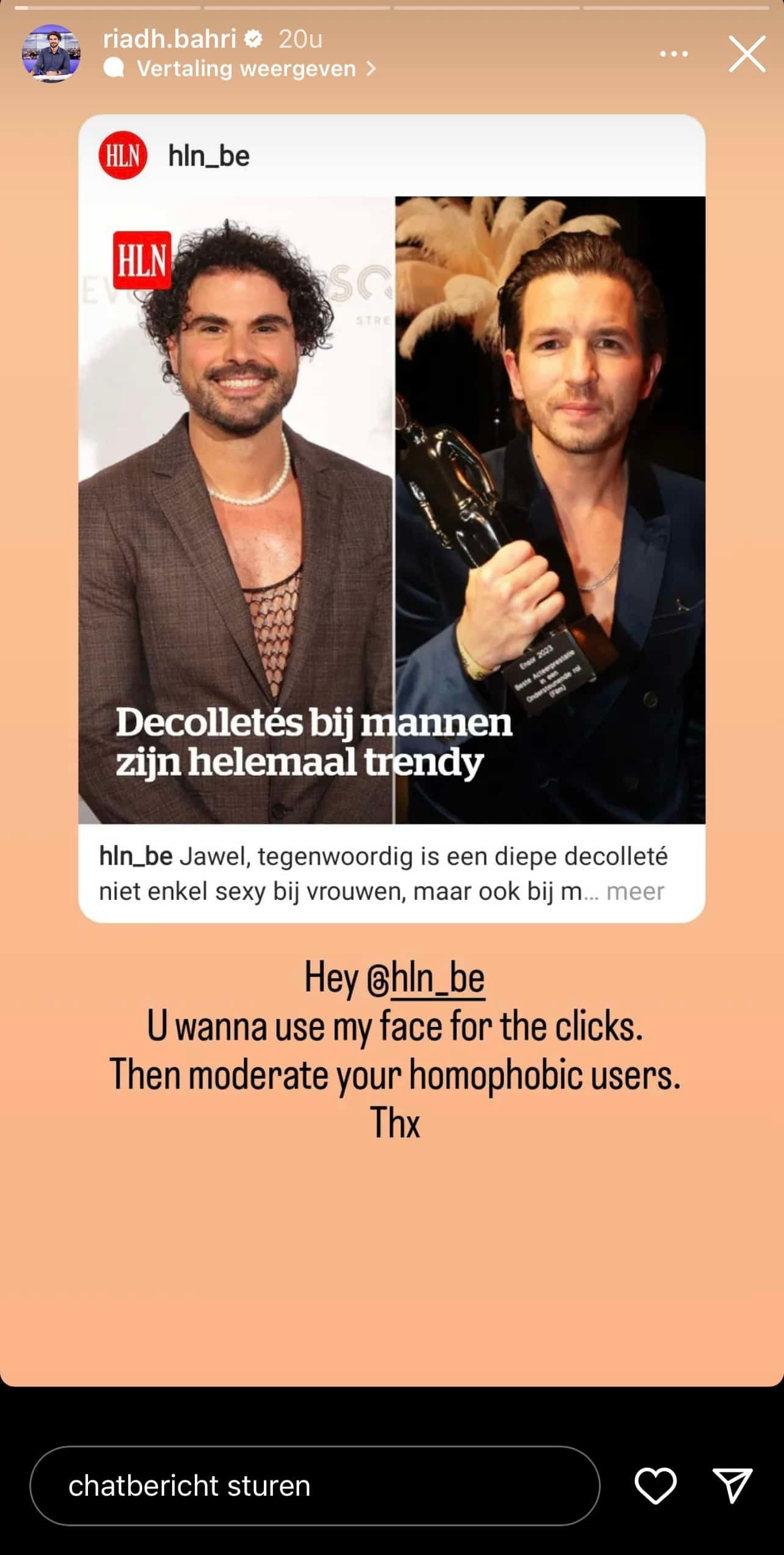 VRT-gezicht Riadh Bahri pikt homofobe reacties niet langer en haalt ...