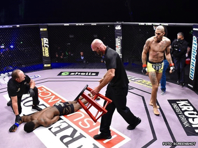 GLORY Kampioen Pereira toont brute knock-out power in MMA-gevecht ...