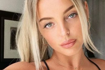 Sexy Luna Stevens daagt uit met haar haast blote kont naar de lens