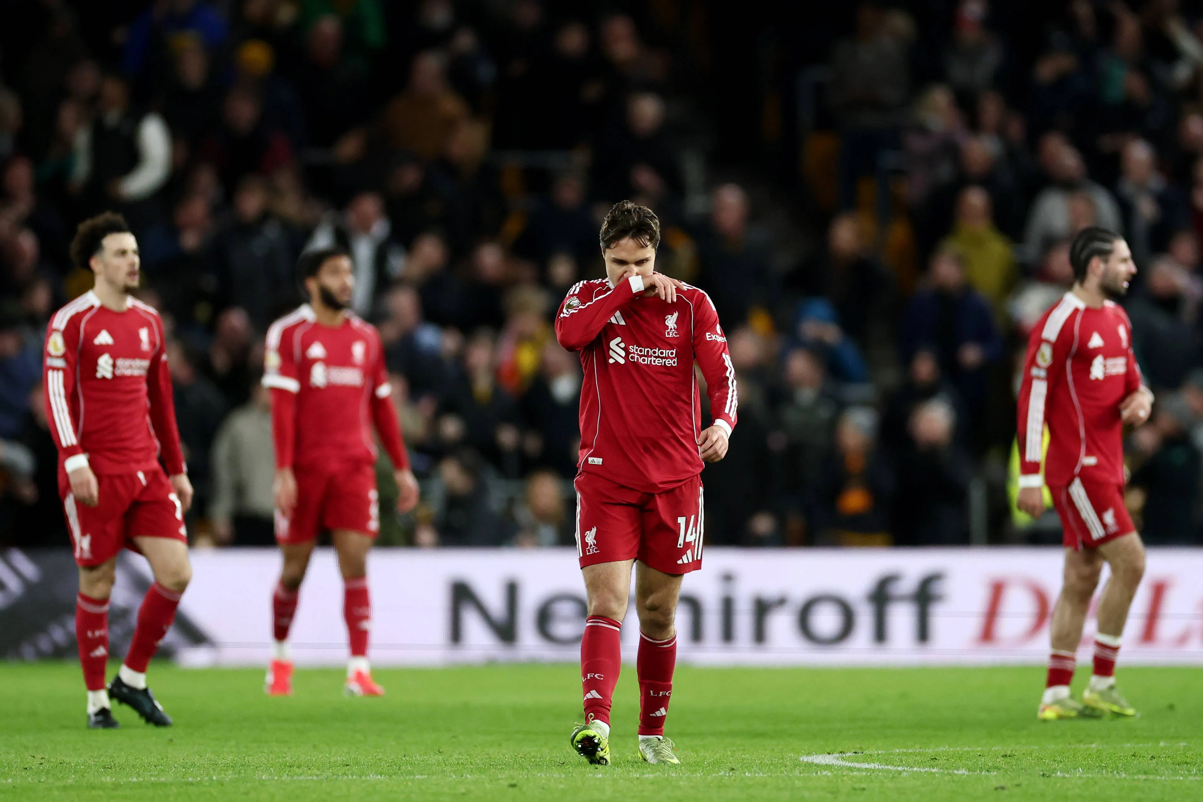 Liverpool’s late-goal woes hit record high in crushing Wolves defeat
