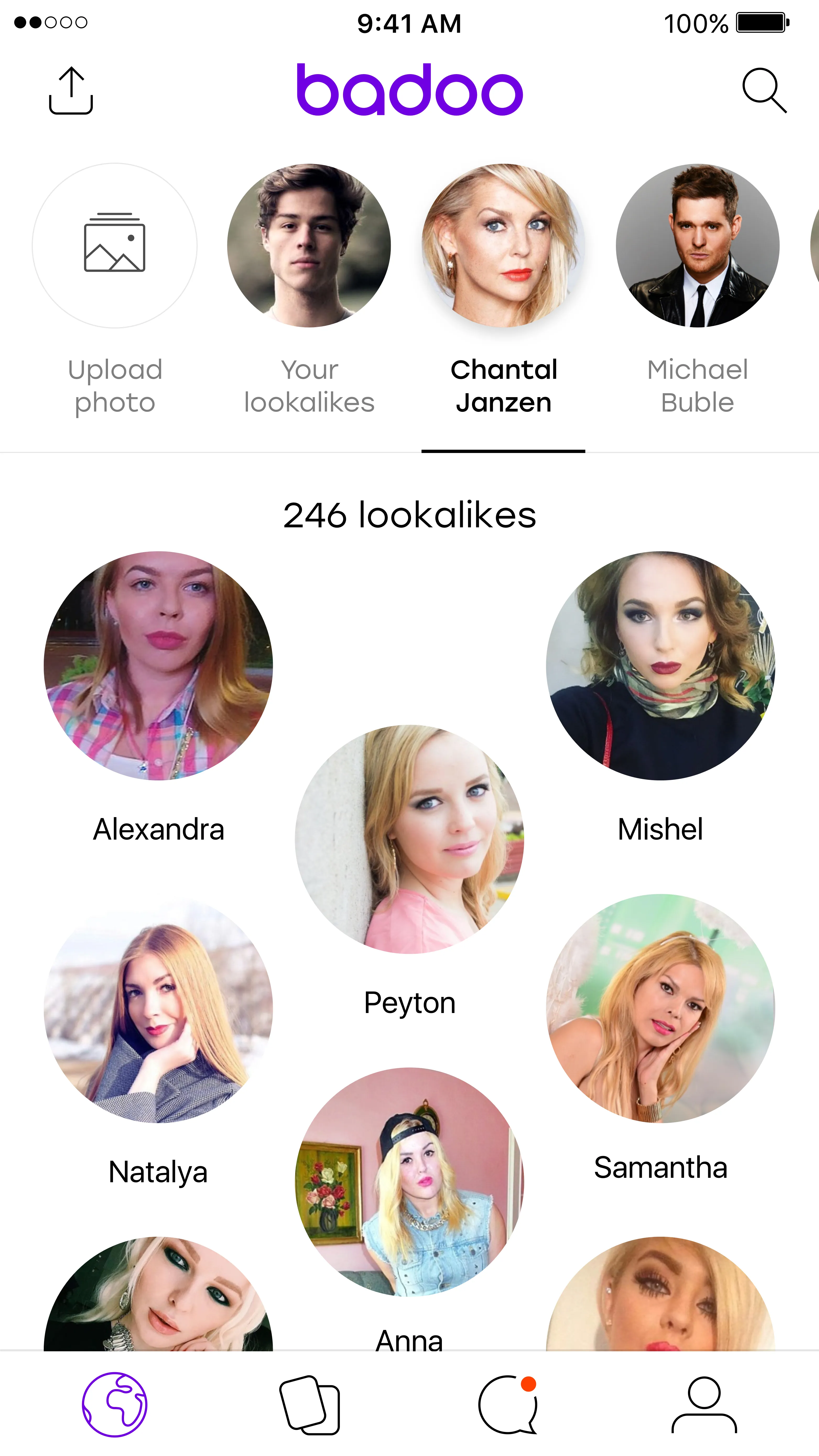 Met de nieuwe functie van Badoo vind je de look-a-like van je celebrity ...