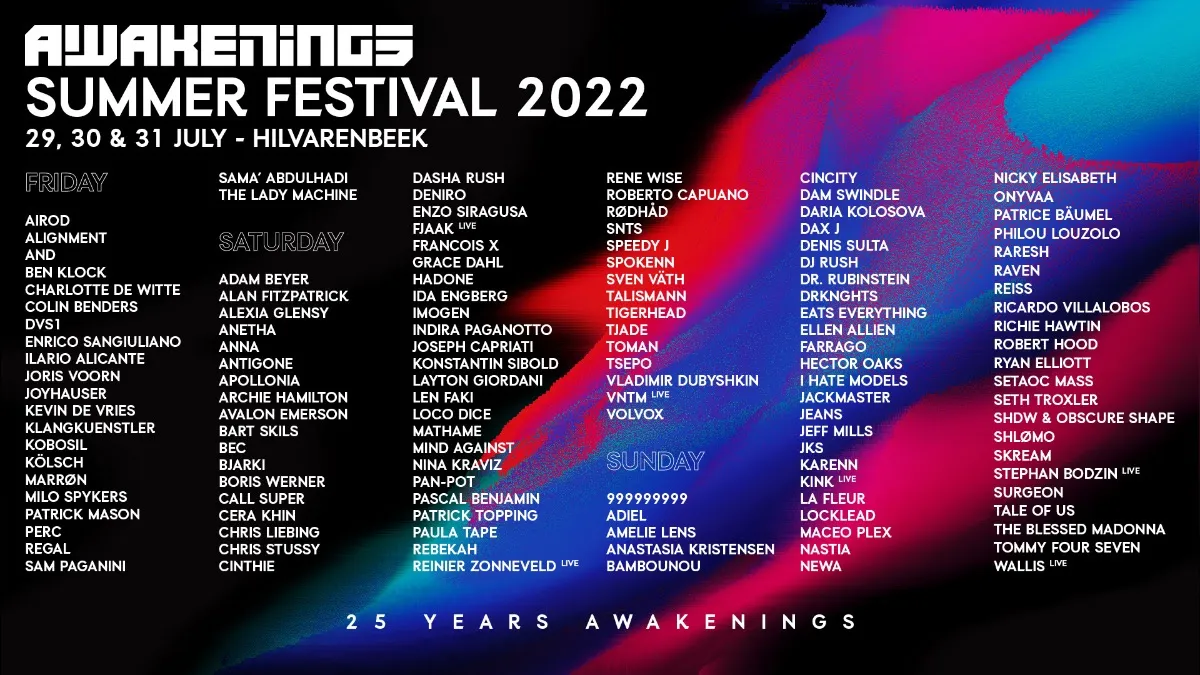 Awakenings maakt de line-up voor hun nieuwe zomerfestival bekend