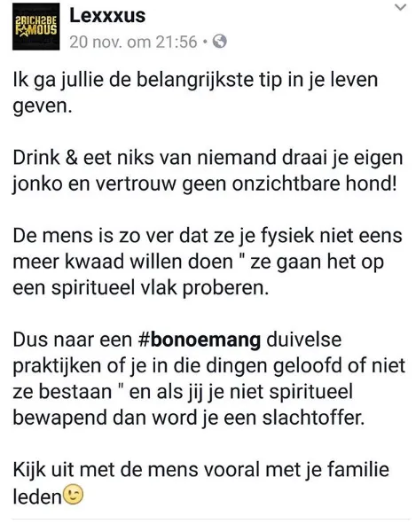 Lexxxus: ,,Ik ga jullie de belangrijkste tip in je leven geven...''