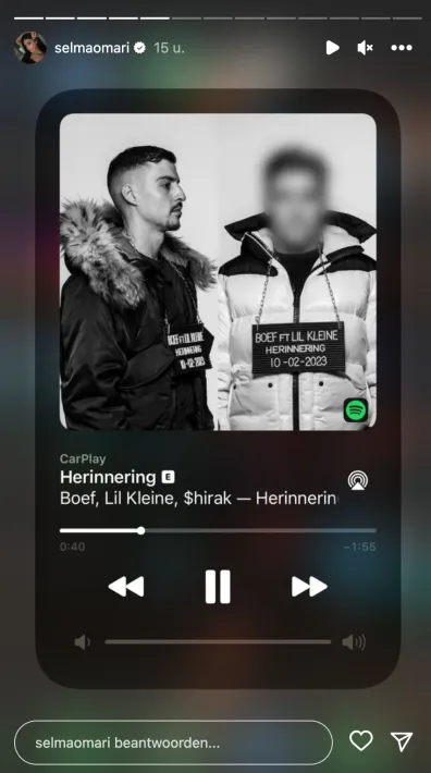 Jaimie Vaes en Selma Omari lijken te reageren op Herinnering track van ...