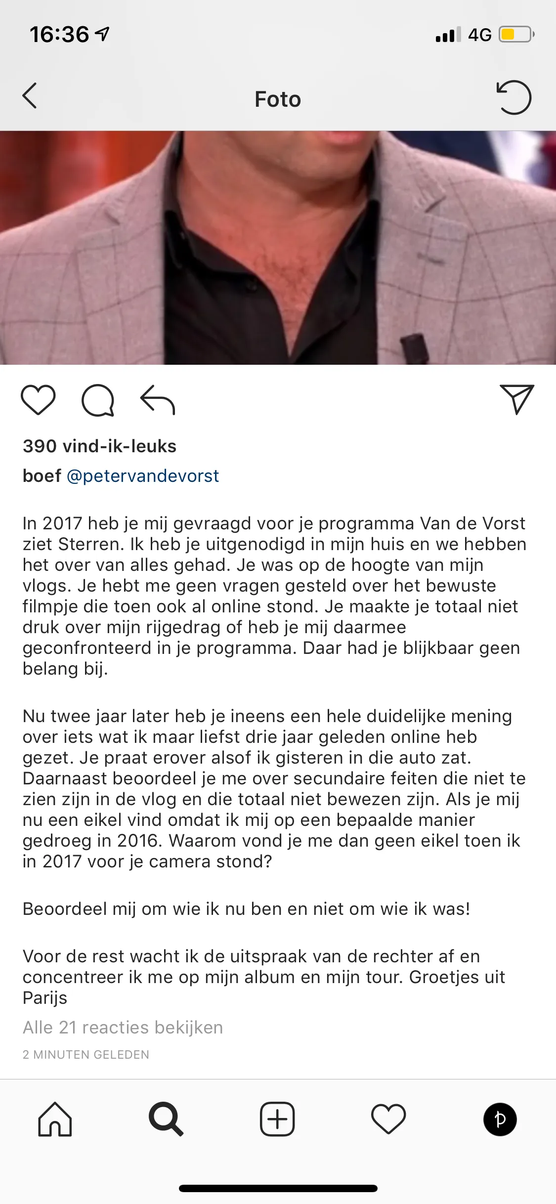 Boef uit zijn frustraties over RTL presentator Peter van der Vorst