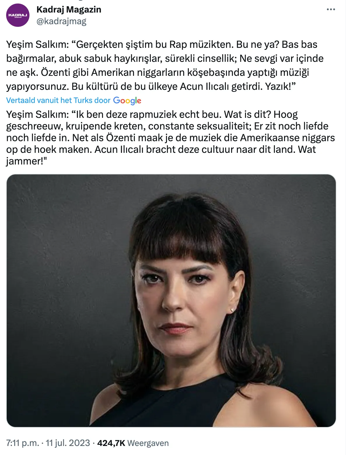 Turkse zangeres haalt op racistische wijze uit naar rappers en hiphop ...