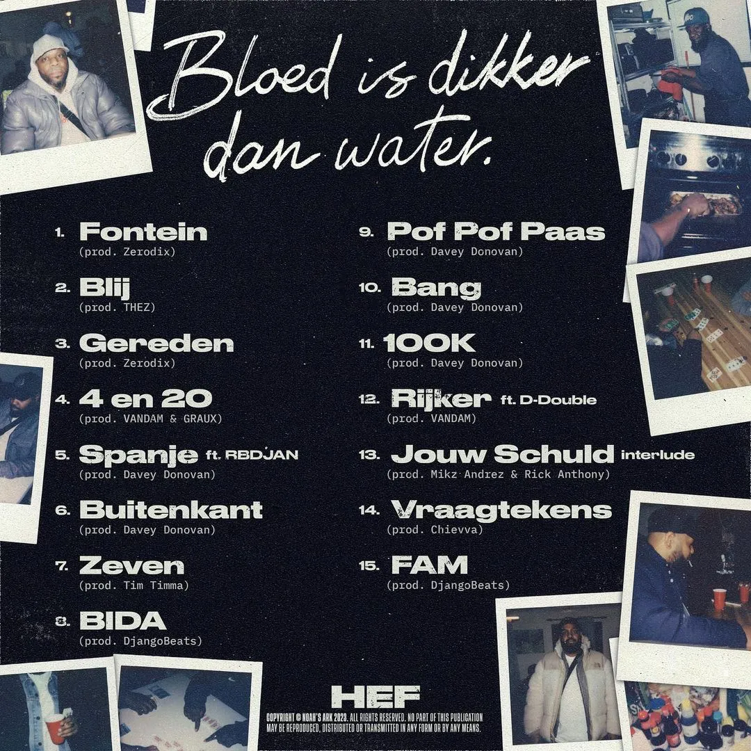 Hef dropt Bloed Is Dikker Dan Water album en hint gelijk naar de volgende
