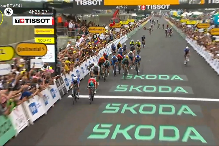 VIDEO: Crazy final km sees multiple crashes as Jasper Philipsen doubles ...