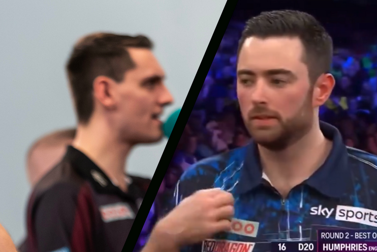 VIDEO: Referee declares throw by Luke Humphries invalid at Masters ...