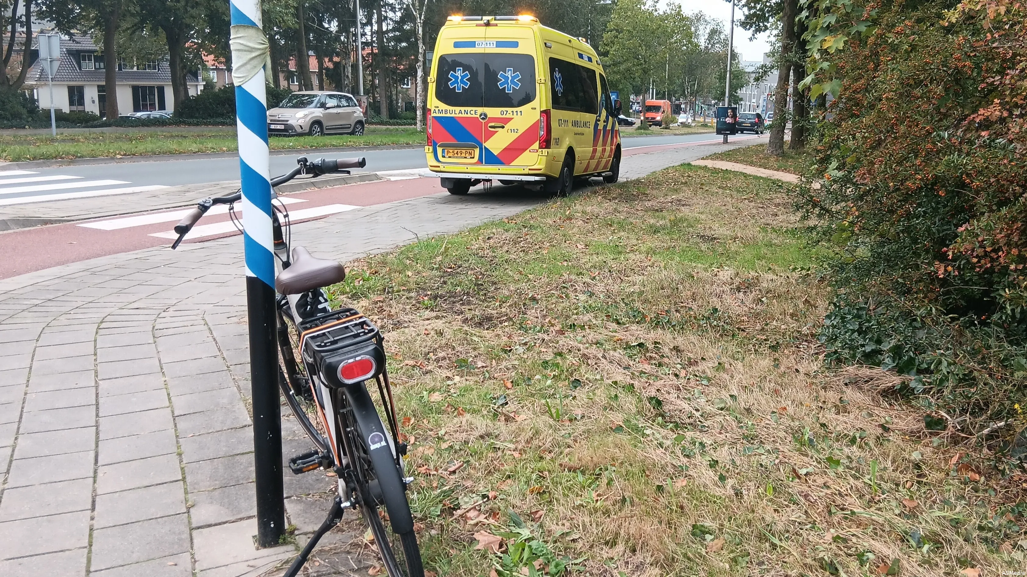 Eenzijdig ongeval met fietser op rotonde in Ede