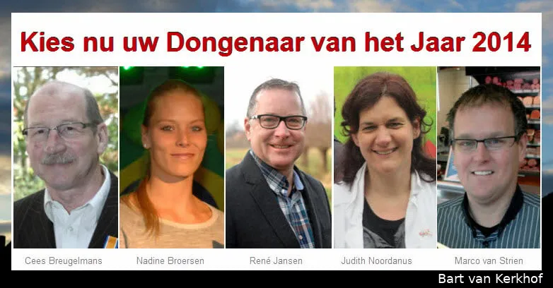 Kom naar de bekendmaking van de Dongenaar van het jaar