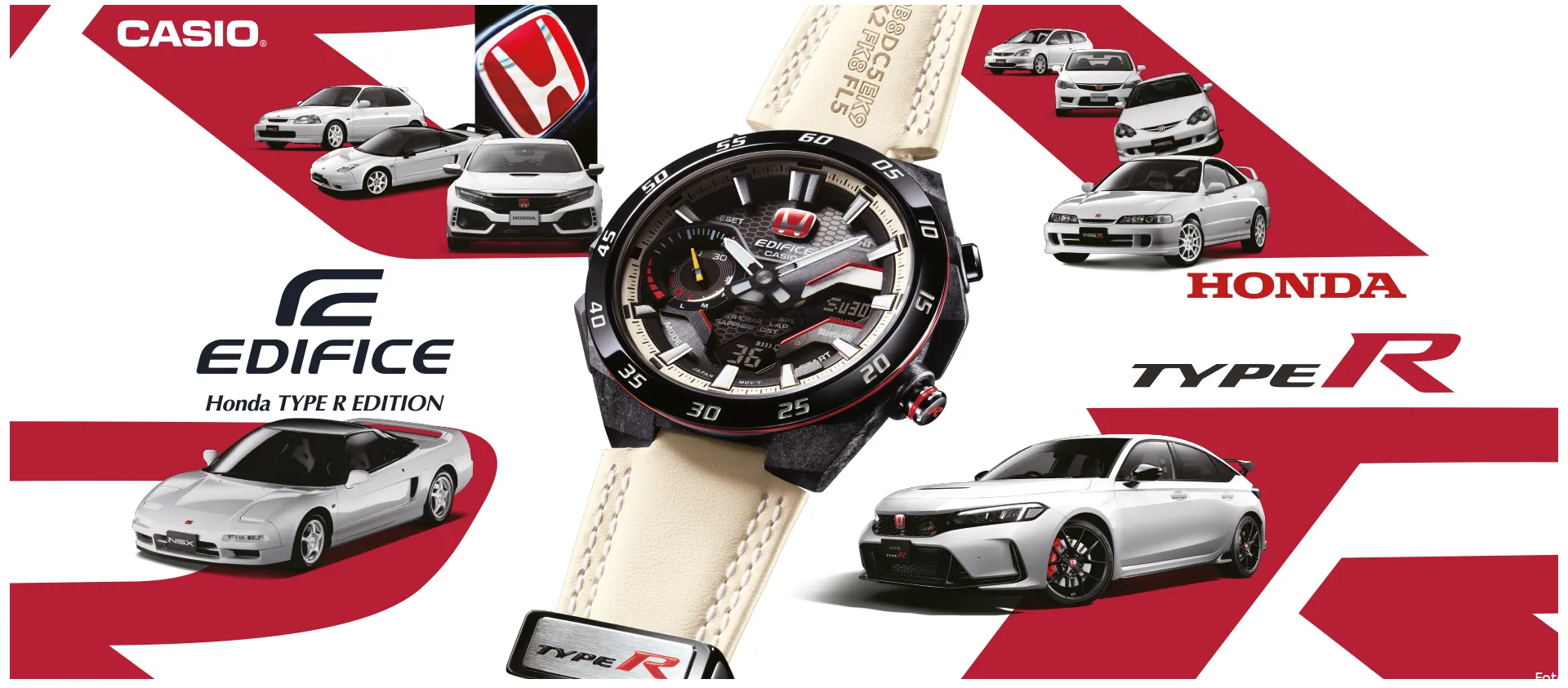 Vier de passie van hoogwaardige motorsport met dit Casio Type-R horloge
