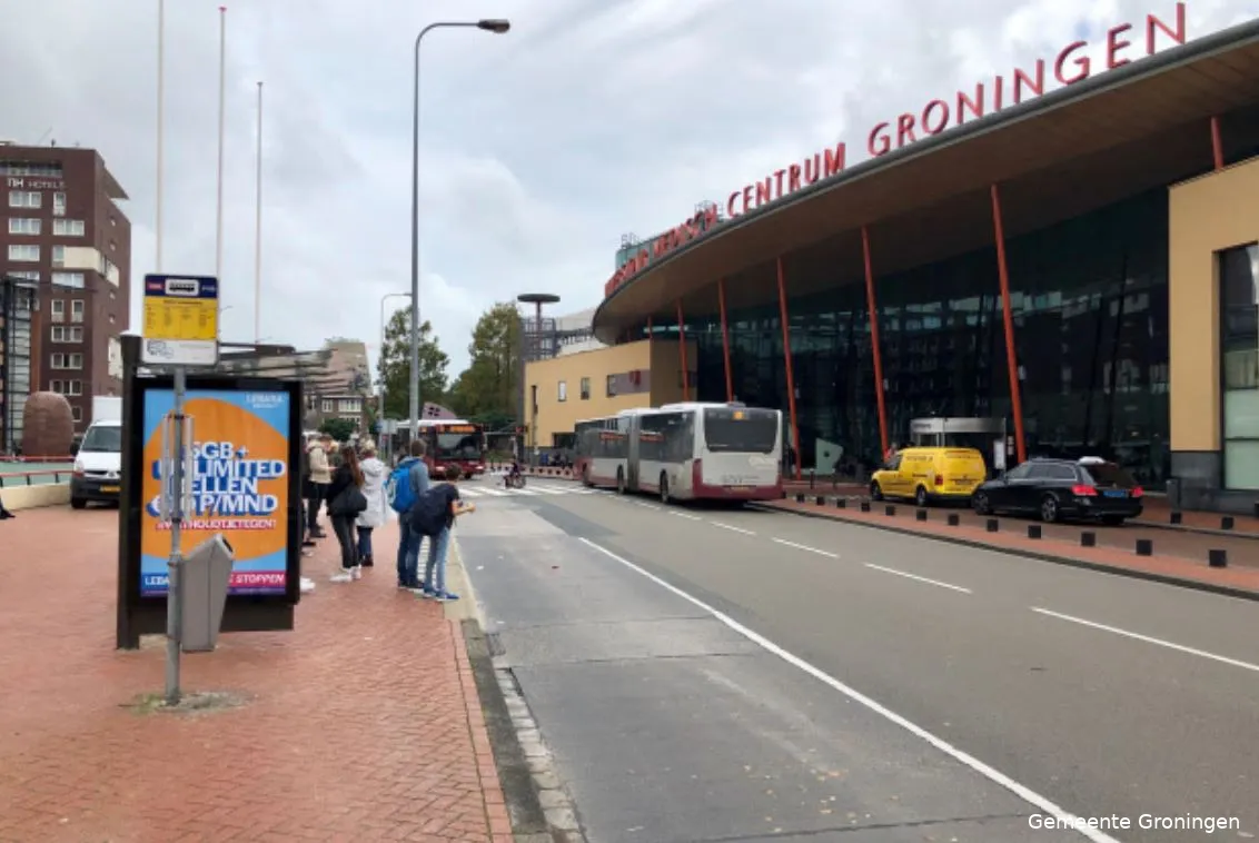 Herinrichting bushaltes Hanzeplein en hoofdingang UMCG start maandag