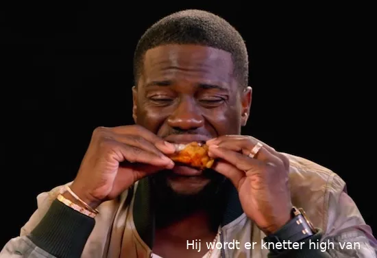 Kevin Hart gaat kapot van extreem hete kip