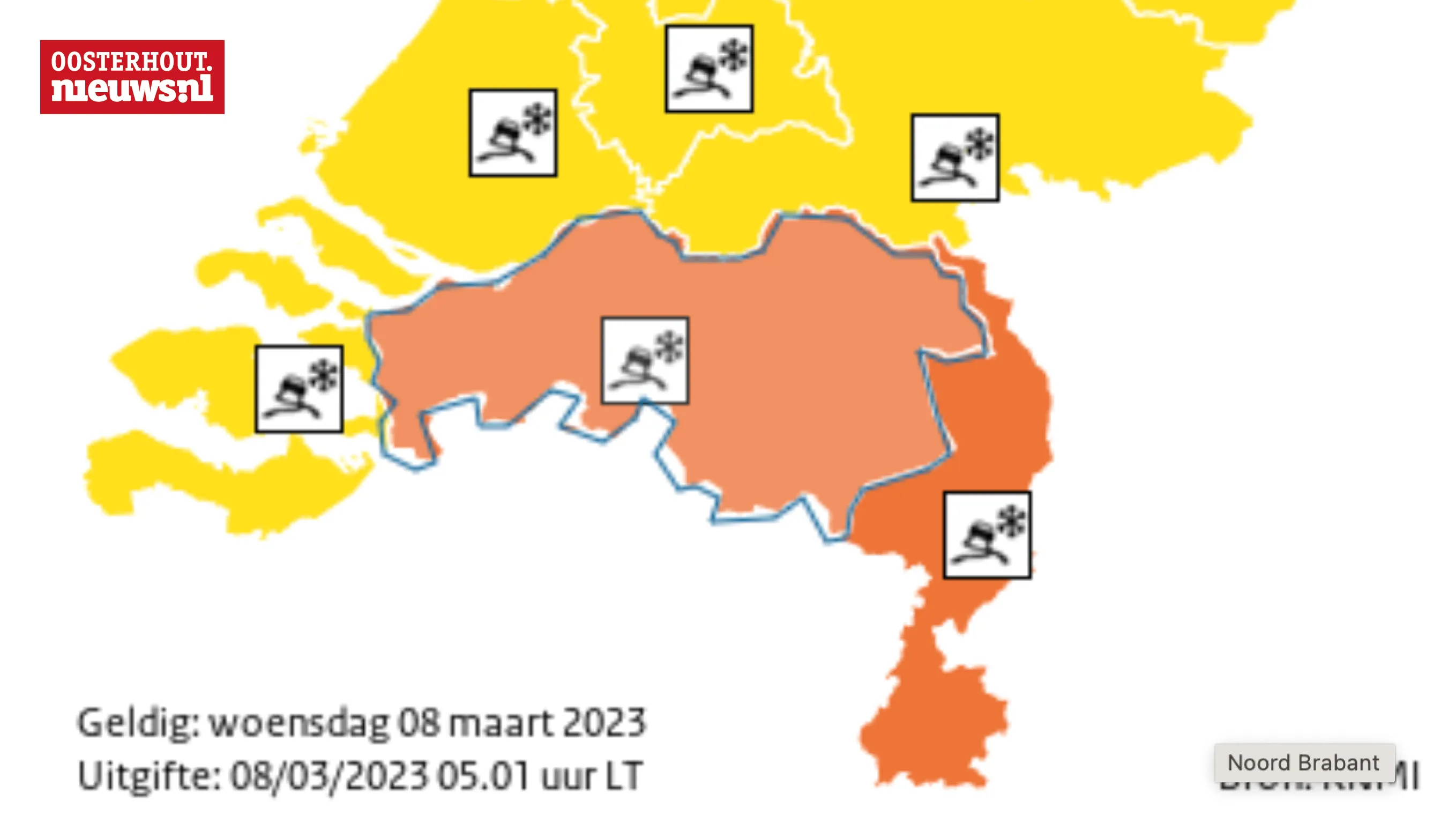 Code oranje voor mogelijke gladheid door sneeuwval