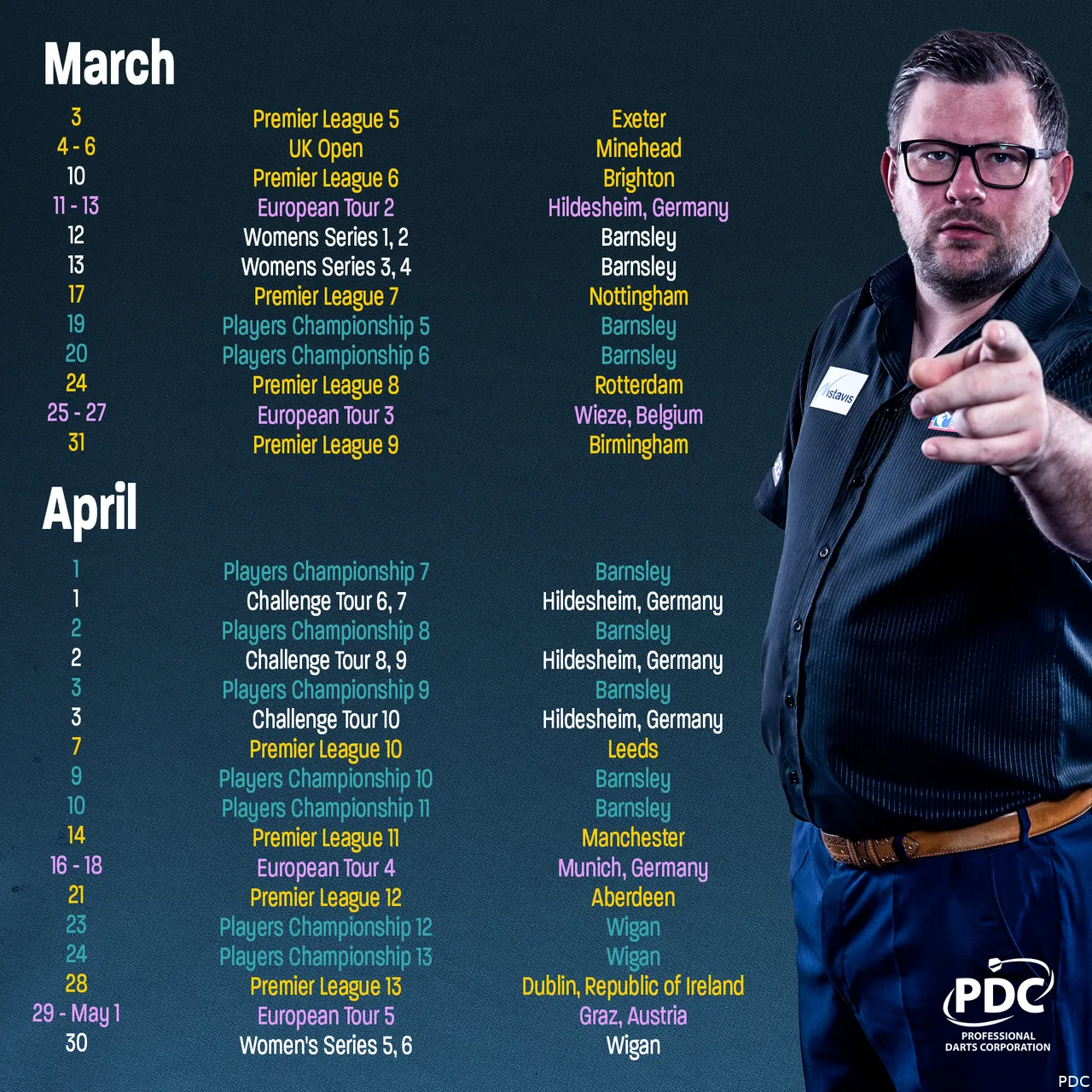 PDC Calendar for 2022 released: More than 150 days of darts scheduled