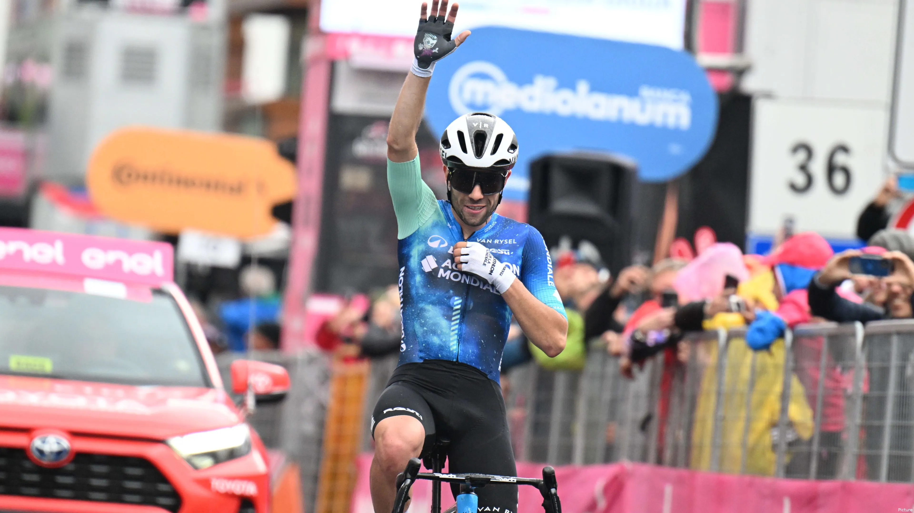 Victory for Andrea Vendrame on stage 19 of 2024 Giro d'Italia as ...