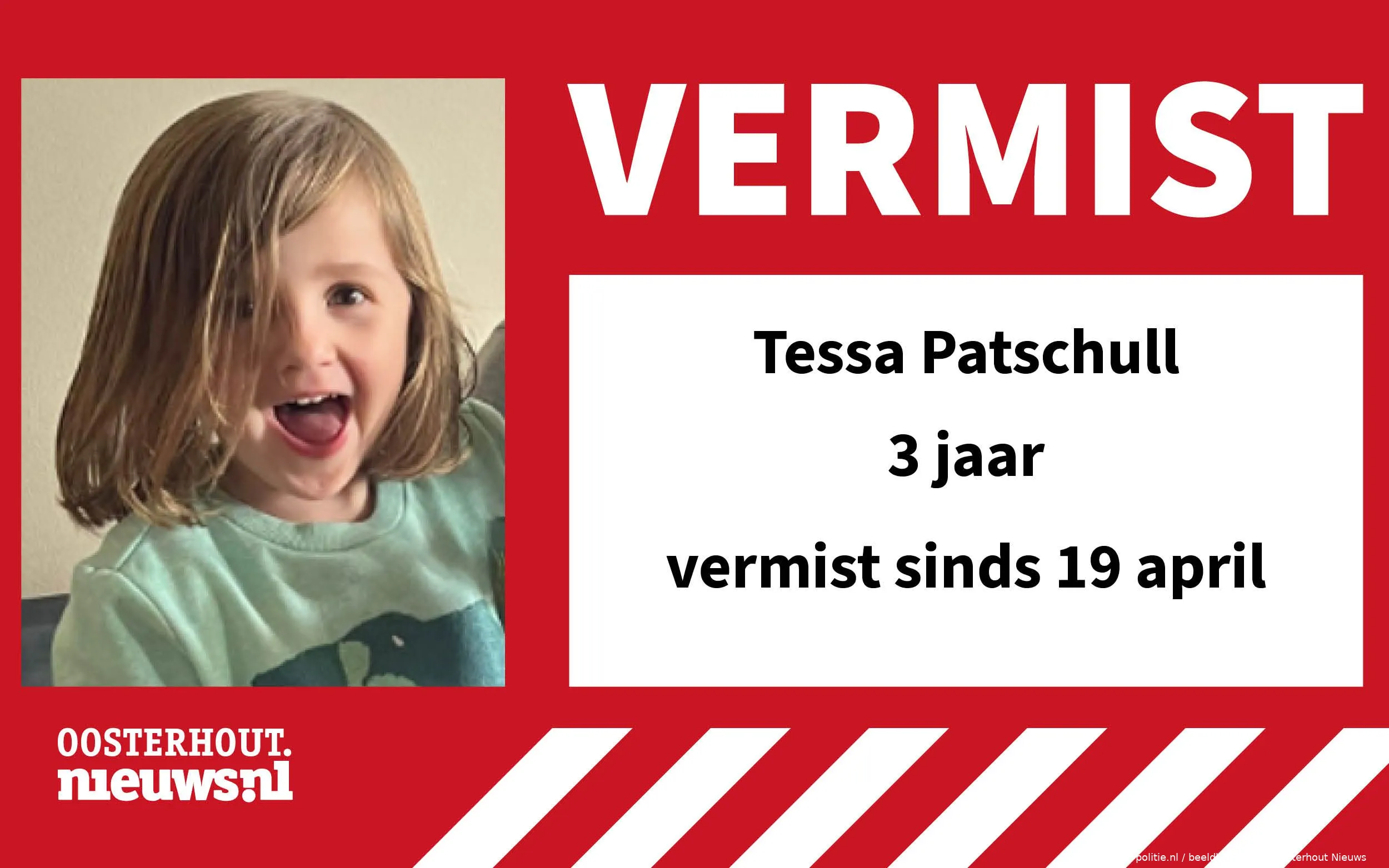 [VERMIST] Driejarig meisje uit Roermond wordt internationaal gezocht