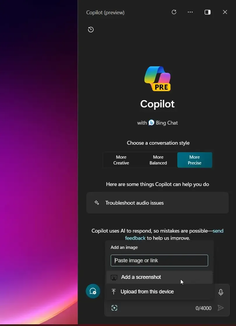 Microsoft Windows Copilot can now take screenshots and ask questions