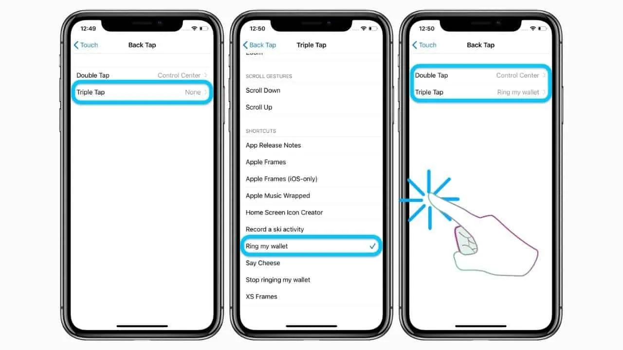 iphone back tap button