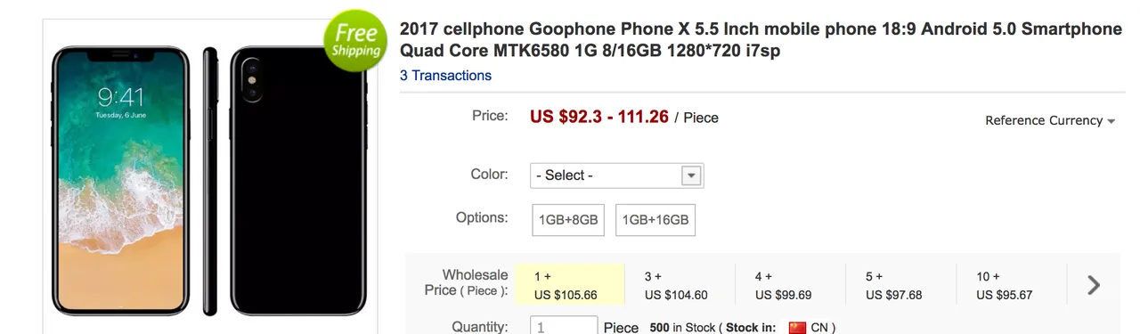 GooPhone X iPhone X Knock Off Is Already On Sale With Fake Features!