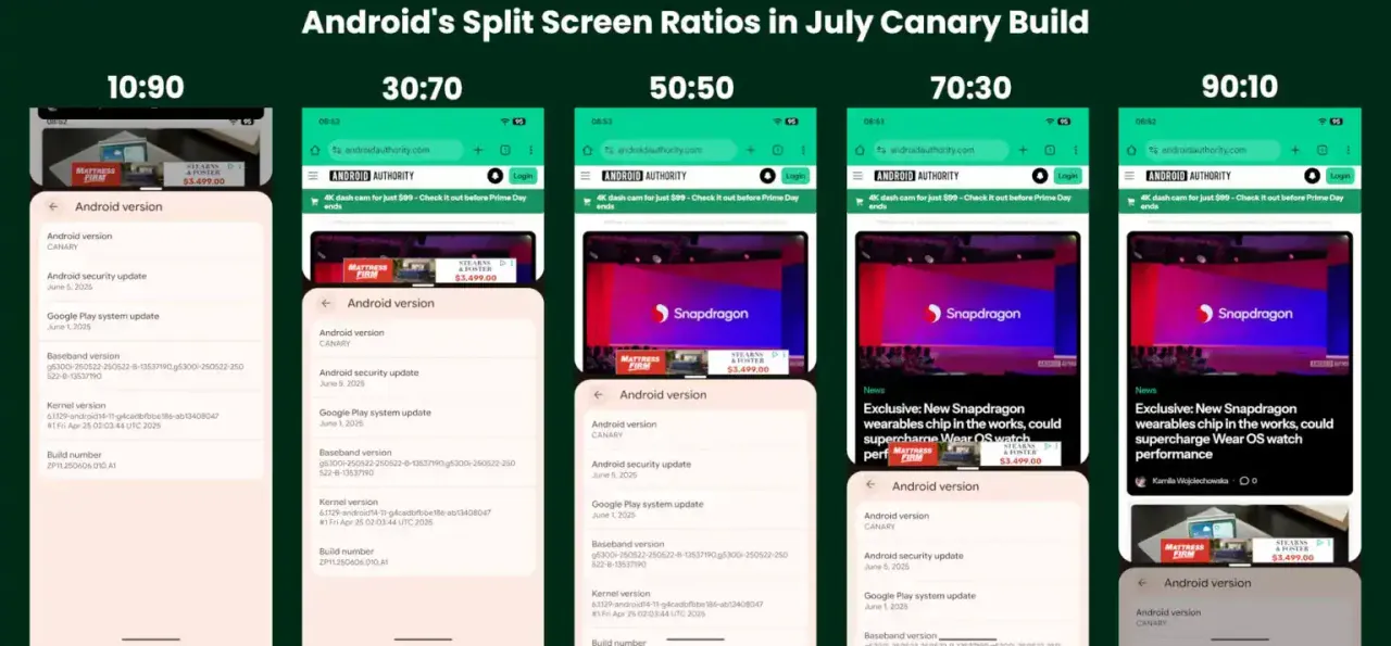 Android gets better multitasking with new 90/10 split-screen option