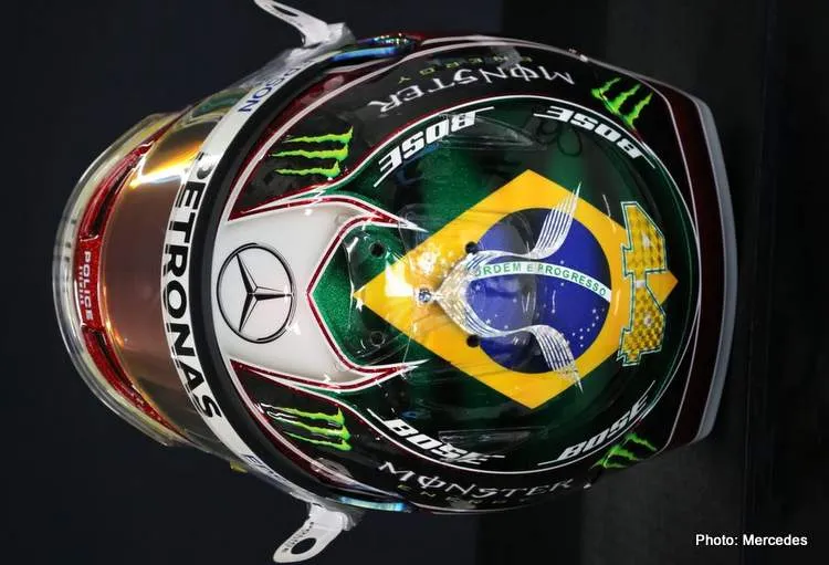 GRANDPRIX247 | Hamilton unveils Senna tribute helmet for Brazil