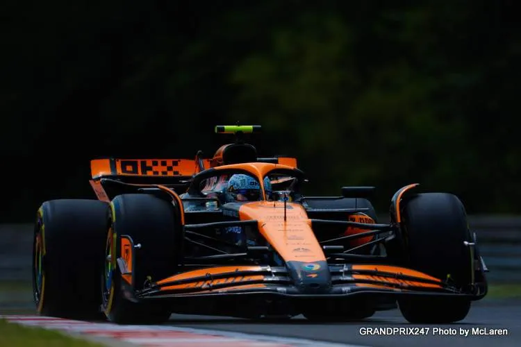 GRANDPRIX247 | Hungarian GP FP2: Norris from Verstappen, Leclerc crashes