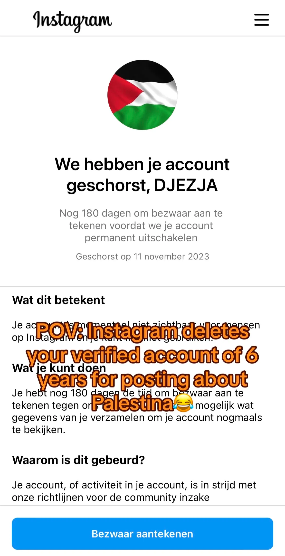 Na Cestmocro ook het instagram account van Djezja verwijderd, Fraasie ...
