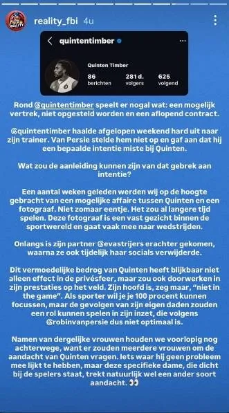'Quinten Timber betrapt op vreemdgaan: vriendin helemaal kapot'