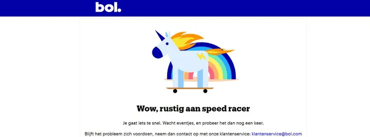 Bol.com ligt plat en shoppers krijgen bizarre melding: ‘Wow, rustig aan ...
